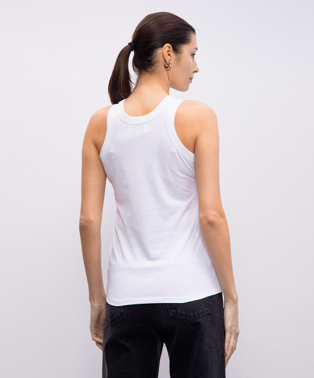 Lou Lou Studio - White POSO top with embroidered logo emblem POSO ...