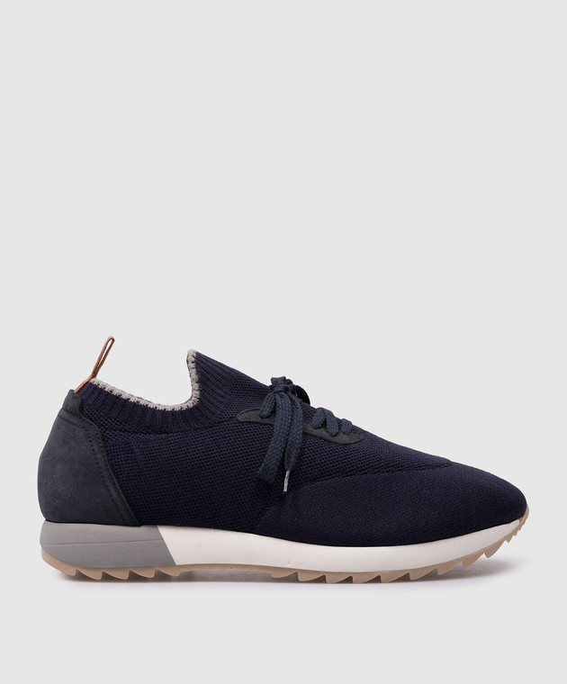 Enrico Mandelli - Blue combined sneakers 0IKNIT5495 - shop with ...