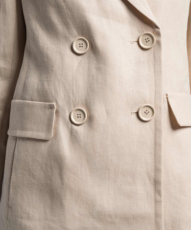 Max Mara - Laura double-breasted beige linen jacket LAURA - shop with ...