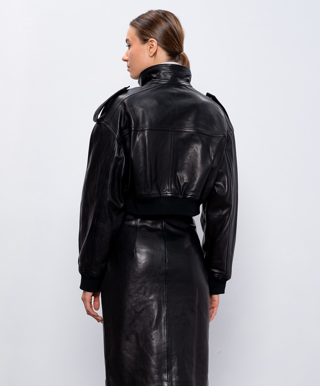 Jacob Lee - Black cropped leather jacket WLJ0321AW24GB - buy with Malta ...