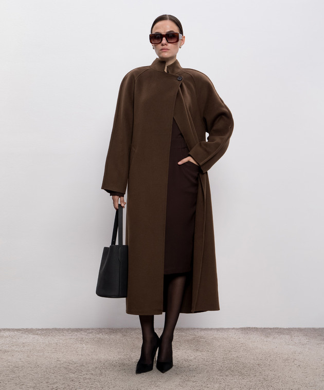 Jacob Lee - Brown wool and cashmere puffer coat WCC2076AW25BW - shop ...