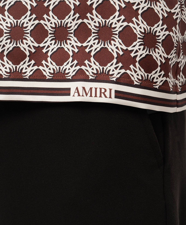 AMIRI - Brown silk shirt with monogram logo print AMSTCA1085 - shop ...