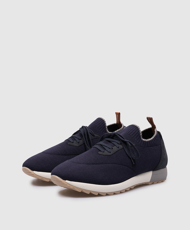 Enrico Mandelli - Blue combined sneakers 0IKNIT5495 - shop with ...