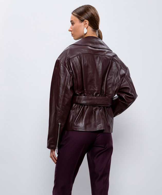 Jacob Lee - Burgundy leather jacket WLJ0320AW24BR - shop with European ...