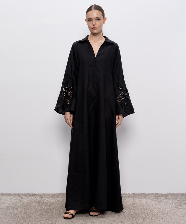 Max Mara - STRANO black linen maxi dress STRANO - shop with European ...