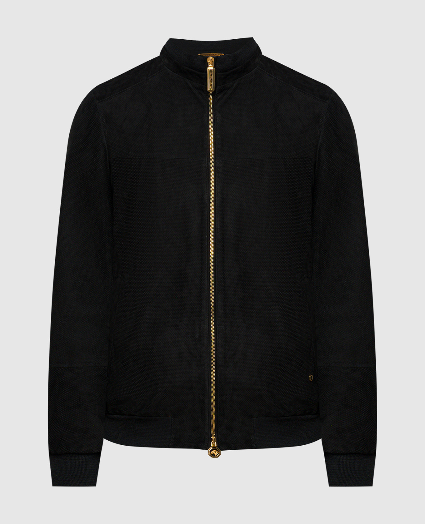 Stefano Ricci - Black leather jacket with metal logo MDJ41000405912 ...