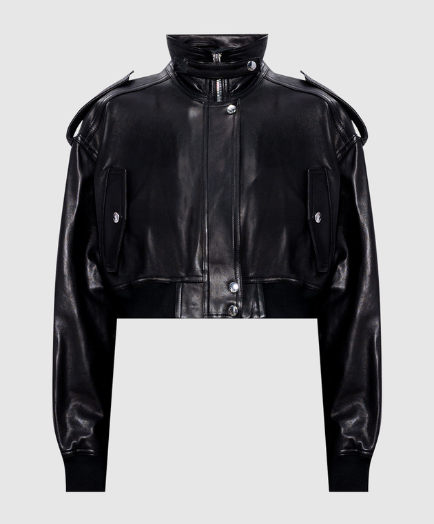 Jacob Lee - Black cropped leather jacket WLJ0321AW24GB - shop with ...