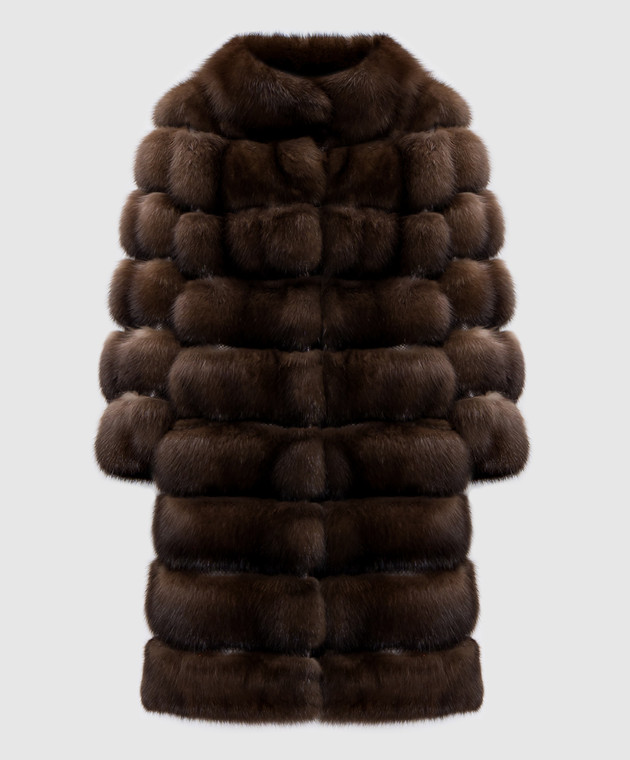 Rindi - A brown fur coat made of sable fur with embossing under the ...