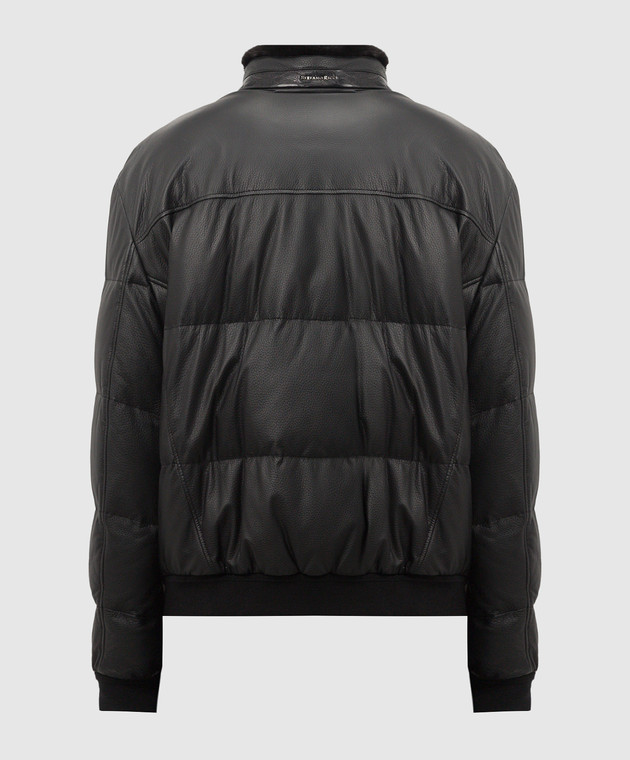 Stefano Ricci - Black down jacket made of deer and crocodile leather ...