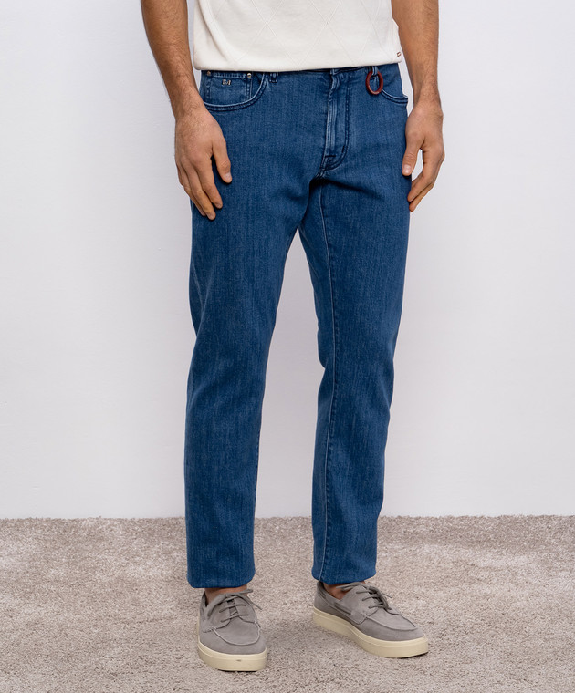 Tramarossa - Michelangelo blue jeans with monogram logo ...