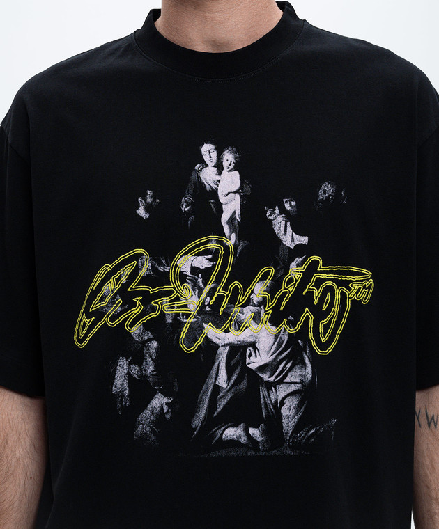 Off-White - Script Mary T-shirt in black with logo embroidery ...