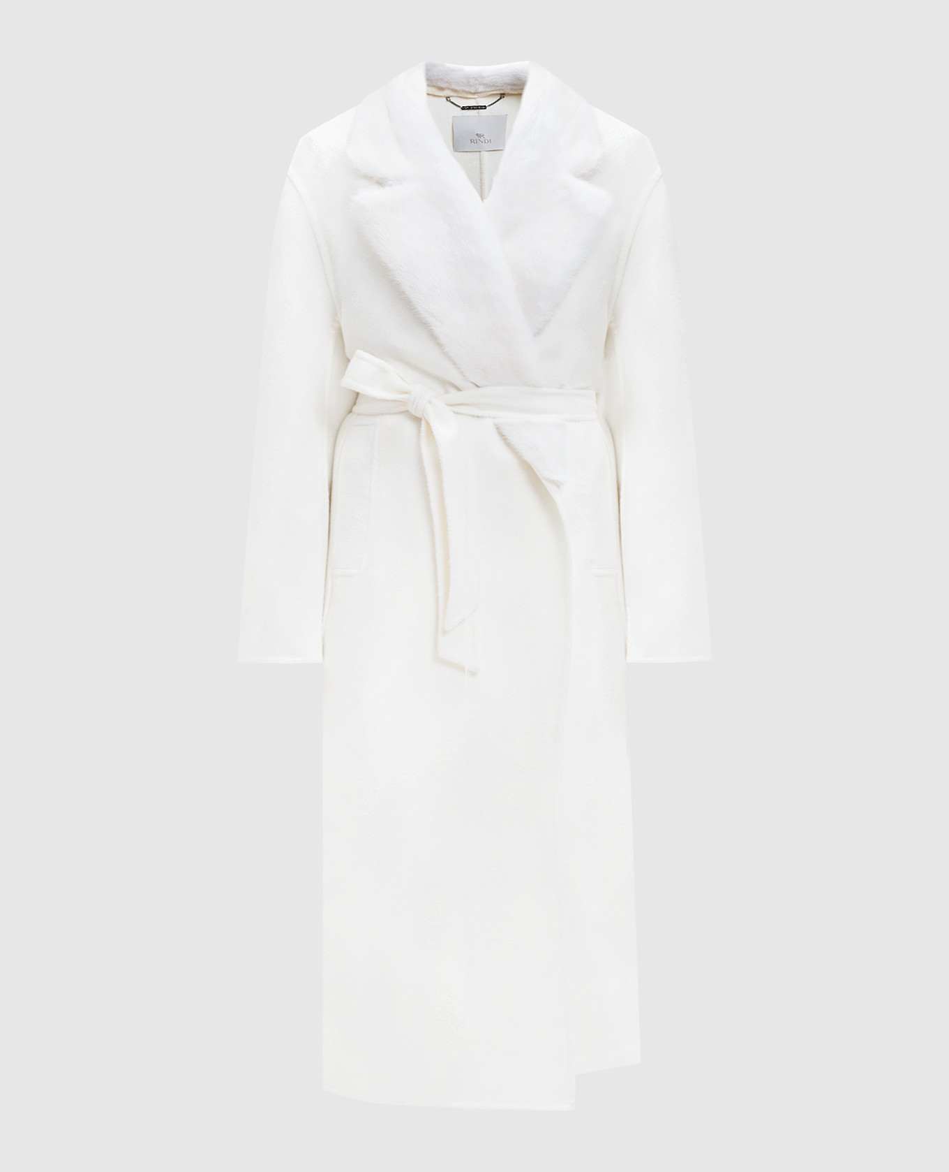 Rindi - White wool and angora coat with mink fur 236TE024 - shop with ...