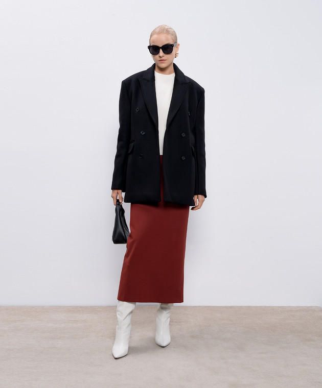 Lou Lou Studio - Schwarzer zweireihiger Kurzmantel von KOON aus Wolle ...