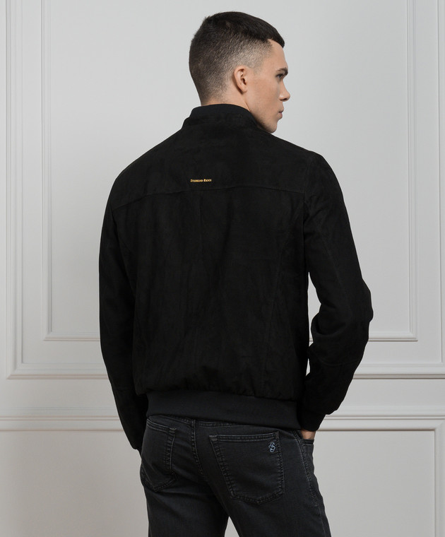 Stefano Ricci - Black leather jacket with metal logo MDJ41000405912 ...