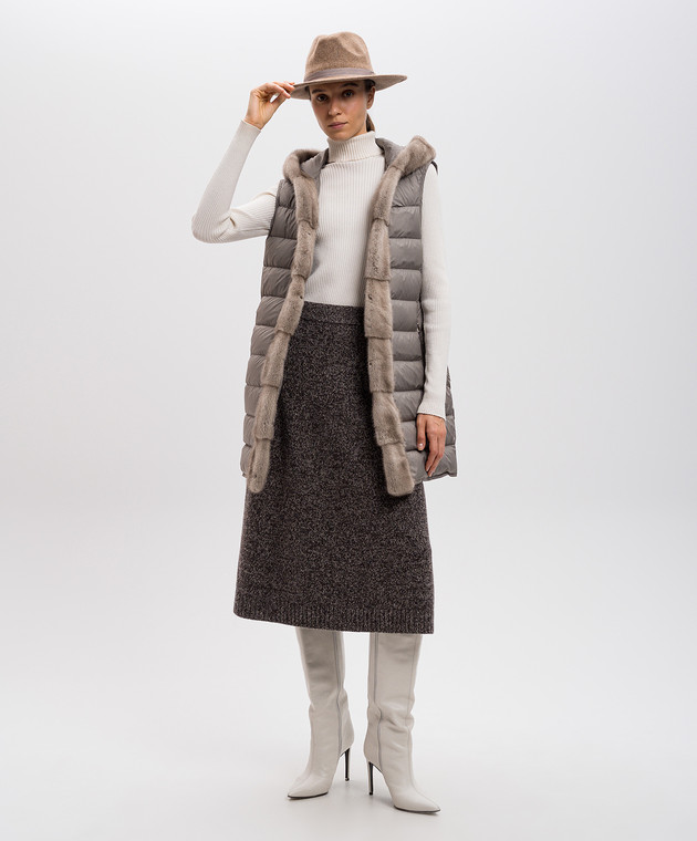 Be Florence - Beige cashmere and wool coat with detachable mink fur ...