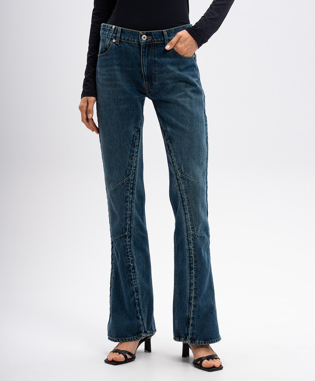 Y Project - Blue HOOK AND EYE flared jeans 107PA002D22 - shop with ...
