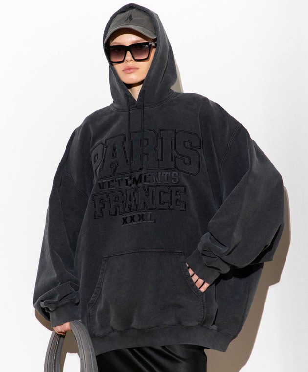 Vetements - Gray hoodie with logo embroidery UA65HD550BW - shop with ...
