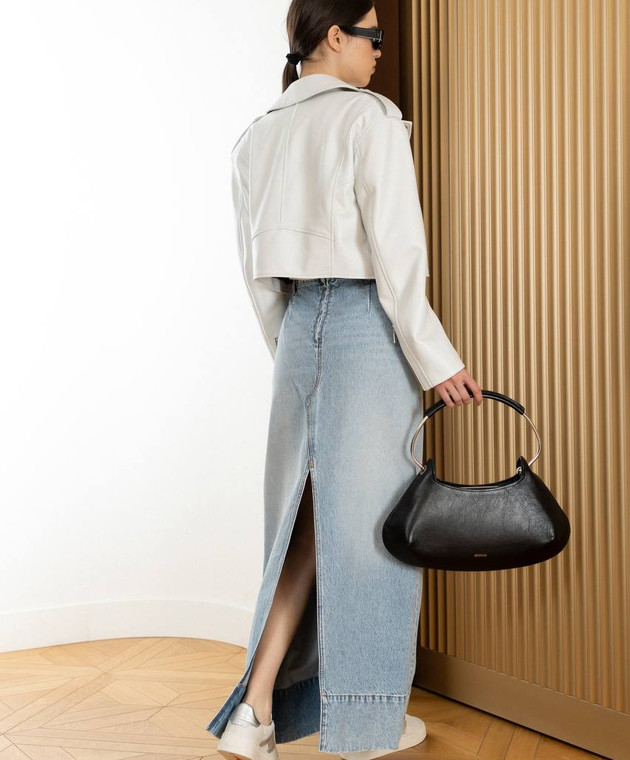 Max Mara Sportmax - CAJU Logo Black Leather Hobo Bag CAJU - shop with ...