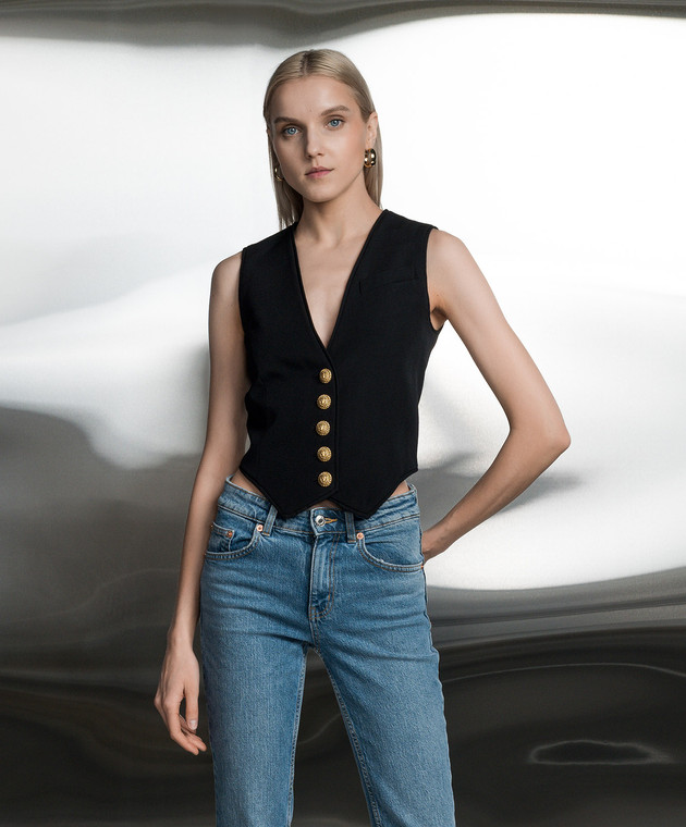 Balmain - Black vest made of wool CF1AG515ME54 - shop with European ...