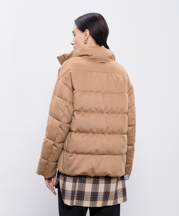 Max Mara - Beige double-sided down jacket DONATELLO made of camel wool ...