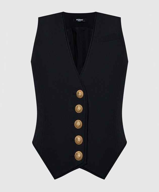 Balmain - Black vest made of wool CF1AG515ME54 - shop with European ...