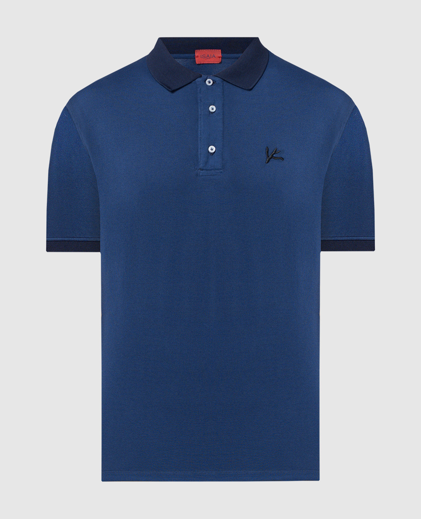 ISAIA - Blue polo shirt with logo embroidery MCT271JP003 - shop with ...
