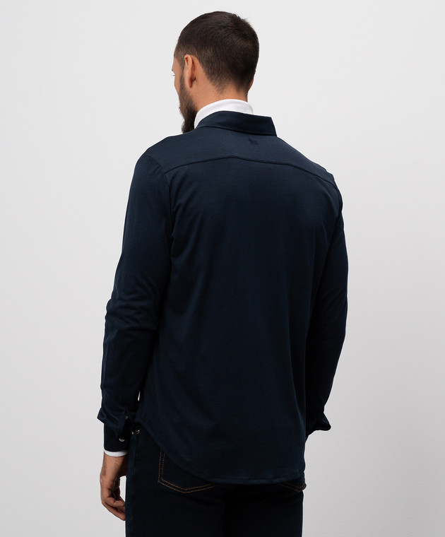 COLOMBO - Blue shirt with silk TS00382M0146U - shop with European ...