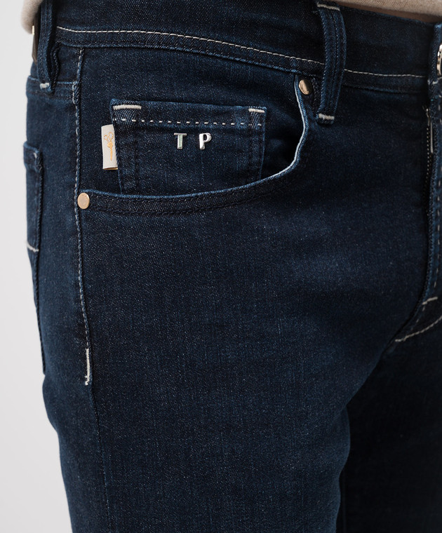 Tramarossa - Blue Michelangelo jeans with metallic logo ...