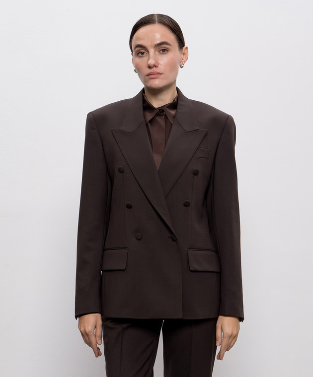Jacob Lee - Brown double-breasted wool jacket WWB2060AW25BWFIT - shop ...
