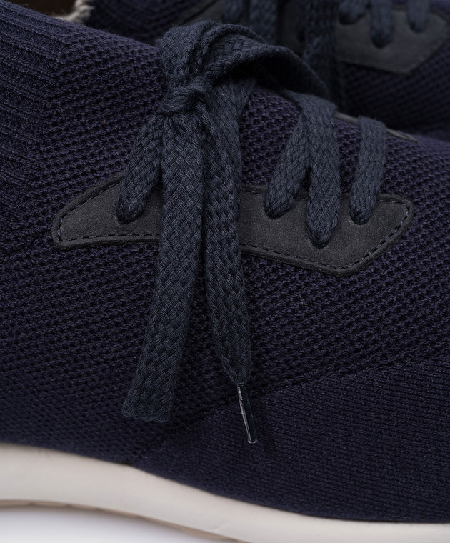 Enrico Mandelli - Blue combined sneakers 0IKNIT5495 - shop with ...
