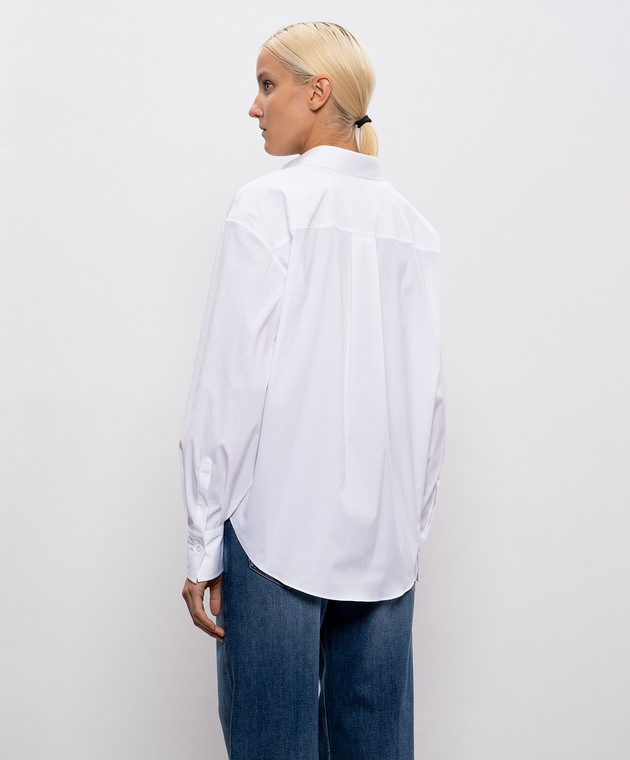 Brunello Cucinelli - White shirt with a monil chain M0091MY516 - shop ...