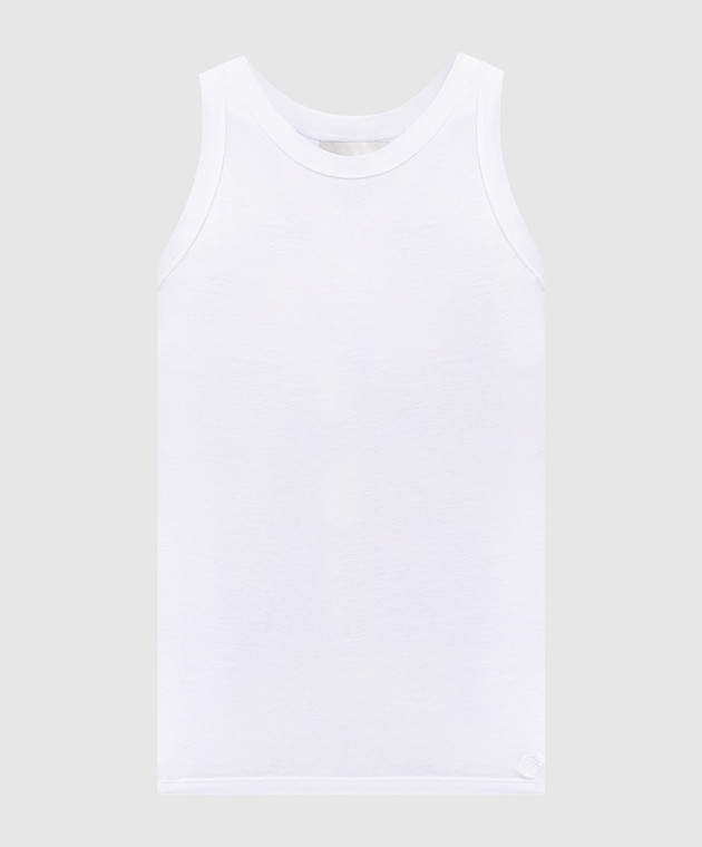 Lou Lou Studio - White POSO top with embroidered logo emblem POSO ...