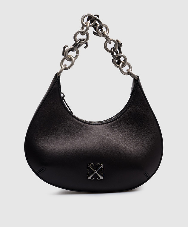 Off-White - Hemisphere black leather hobo bag OWNN184C99LEA001 - shop ...