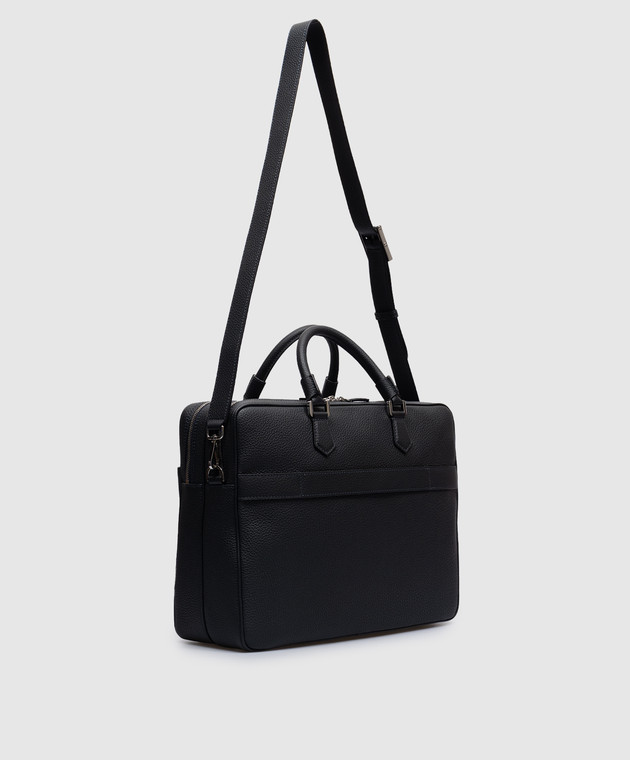 Serapian - Blue leather briefcase with logo SRCCHMLL626140Y021 - shop ...