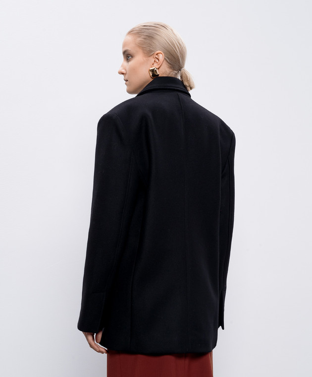 Lou Lou Studio - KOON black double-breasted cropped coat with wool and ...