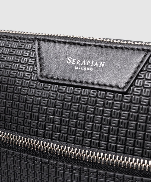 Serapian - Stepan black leather bag with logo SRSTSMML679423CCC3 - shop ...