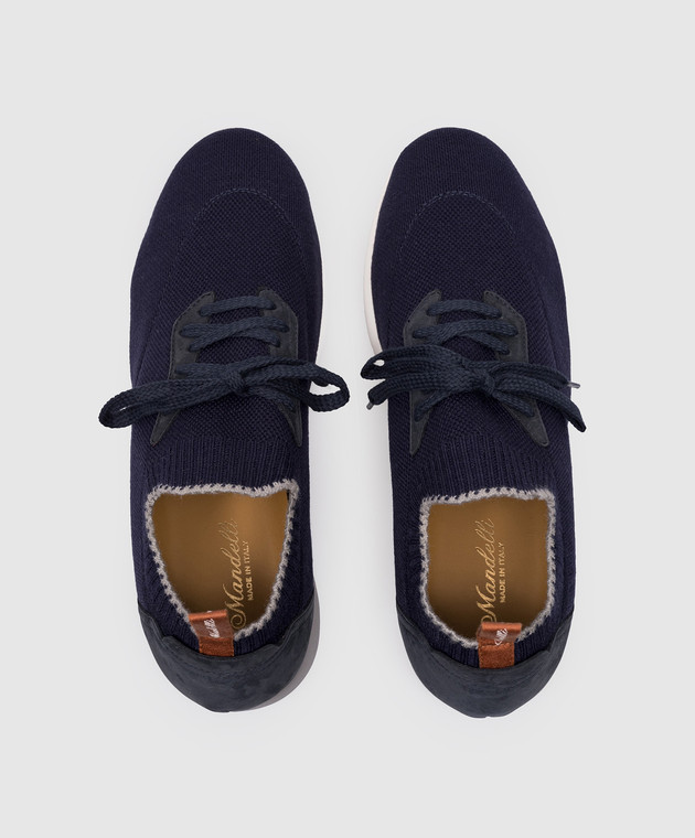 Enrico Mandelli - Blue combined sneakers 0IKNIT5495 - shop with ...