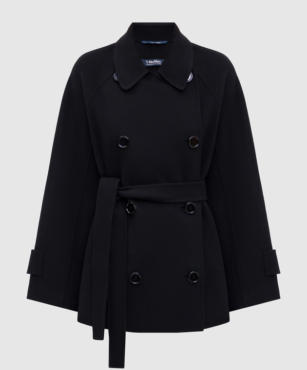 Max Mara - Black LOUIS double-breasted wool coat LOUIS - shop with ...