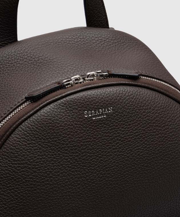 Serapian - Brown leather backpack with logo SRCCHMLL692431Y224 - shop ...